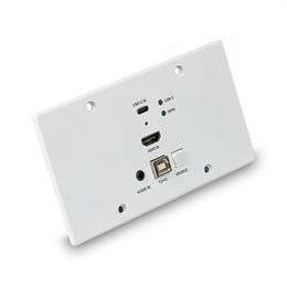 Lindy 38388 - 150m Cat.6 HDMI 4K60 & Type C HDBaseT EU Wall Plate KVM Extender, Transmitter