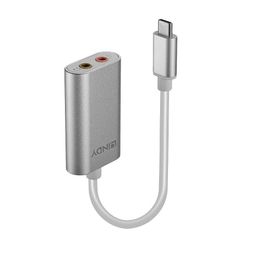 Lindy 42711 USB Typ C auf Audio Konverter - Zum Anschluss von Kopfh&ouml;rer bzw. Lautspre