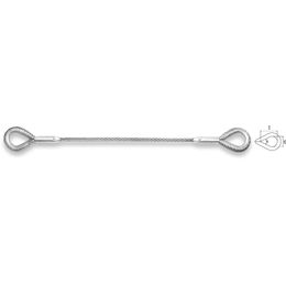 SAFETEX Riggingseil, 10 mm, 500 kg, 1 m, verzinkt, nach EN 13414 mit 2 Sonderkauschen konisch verpresst