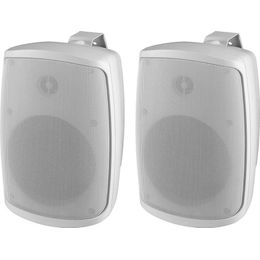 MONACOR WALL-06T/WS, 50W, ELA/ 8Ohm, IP65, 2-Wege-ELA-Lautsprecherboxen-Paar, weiss