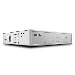 Lindy 25045 8 Port 10/100/1000 GIGABIT Desktop Switch, Premium, Metallgeh&auml;use - 8 Por