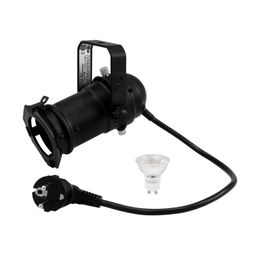 Eurolite Set PAR-16 Spot GU-10 schwarz + GU-10 230V LED SMD 7W 3000K
