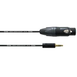 Cordial PEAK CPM 1,5 FW-BAL - 1,5 m, NEUTRIK XLR female schwarz / REAN Klinke 3,5 mm stereo
