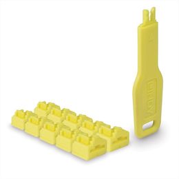 Lindy 47900 RJ45 Port Schloss (10 St&uuml;ck) mit Schl&uuml;ssel: Code Gelb - Sch&uuml;tzt RJ45 Ports vor unberechtigtem Zugriff