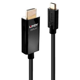 Lindy 43291 1m USB Typ C an HDMI 4K60 Adapterkabel mit HDR - Zum Anschluss eines HDMI