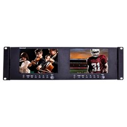Marshall Electronics V-702W, Dual 7" Rackmount Monitor mit HDMI und 3G-SDI und Eing&auml;ngen