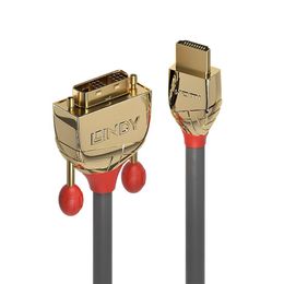 Lindy 36197 5m HDMI an DVI Kabel, Gold Line - HDMI-Stecker an DVI-D Single Link Steck