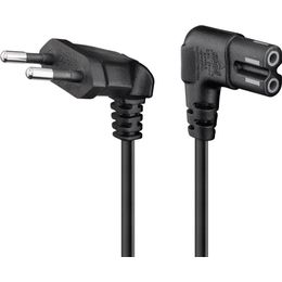goobay Anschlusskabel Eurostecker beidseitig abgewinkelt, 3 m, Schwarz