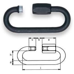 SAFETEX Kettenschnellverschluss 12 mm, DIN 56927 Form B, BLACKLINE