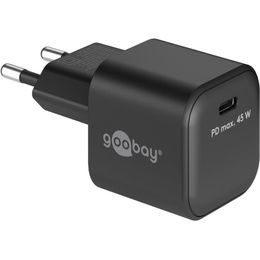 goobay USB-C PD GaN Schnellladeger&auml;t Nano (45 W) schwarz - 1x USB-C -Anschluss (Power Delivery)