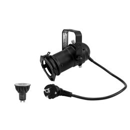 Eurolite Set PAR-16 Spot sw + GU-10 230V COB 5W LED 1800-3000K dim2warm