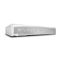 Lindy 39305 4 Port KVM Switch DisplayPort 1.2, USB 2.0 & Audio - Schaltet zwischen vi