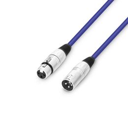 Adam Hall ah Cables 3 STAR MMF 0100 BL - Mikrofonkabel XLR female auf XLR male 1 m blau
