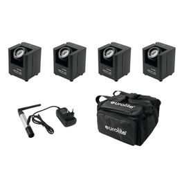 Eurolite Set 4x AKKU UP-1 + SB-4 Soft-Bag + QuickDMX Funksender