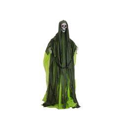 EUROPALMS Halloween Figur Skelett mit gr&uuml;nem Umhang, animiert, 170cm
