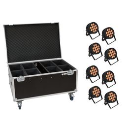 Eurolite Set 8x LED IP PAR 12x8W QCL Spot + Case m