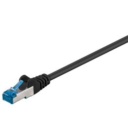 goobay CAT 6A Patchkabel, S/FTP (PiMF), Schwarz, 5 m - LSZH halogenfrei, Kupfer