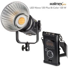 WALIMEX pro LED Niova 120 Plus Bi-Color 120W, Kompakte, farbgenaue und helle LED Studioleuchte