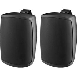 MONACOR WALL-06T/SW, 50W, ELA/ 8Ohm, IP65, 2-Wege-ELA-Lautsprecherboxen-Paar, schwarz