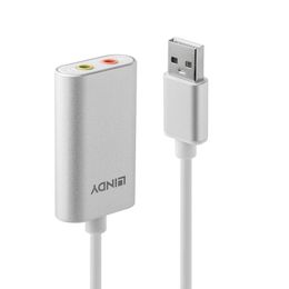 Lindy 42926 USB Typ A auf Audio Konverter - Zum Anschluss von Kopfh&ouml;rer bzw. Lautspre