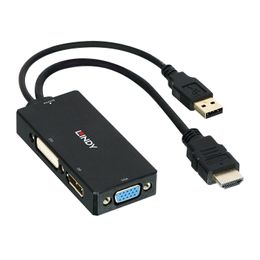 Lindy 38182 HDMI auf DisplayPort, DVI & VGA Konverter - Verbindet eine HDMI-Quelle mi