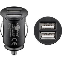 goobay Dual-USB-Autoladeger&auml;t 4,8 A, 1 Stk. im Plastikbeutel, Schwarz - kompakte Stromversorgung f&uuml;r