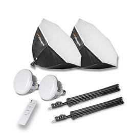 WALIMEX pro LED 60W Octagon &Oslash;65cm Bi Color Kit 2