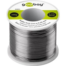 goobay L&ouml;tzinn bleifrei, &oslash; 0,56 mm, 250 g - Zusammensetzung: 0,3 % Silber, 0,7 % Kupfer, 96,5 % Zinn