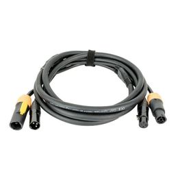 DAP-Audio DAP FP22 Hybrid Cable - Power Pro True & 3-pin XLR - DMX / Power - 3 m - schwarze Ummantelung