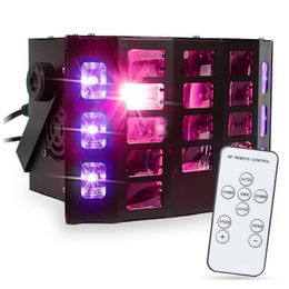 LIGHT4ME TURBO DERBY 3IN1 Licht Multieffekt LED RGBW-UV Stroboskop