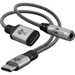 wentronic Goobay Adapter USB-C auf USB-C und Klinke, 3,5 mm AUX