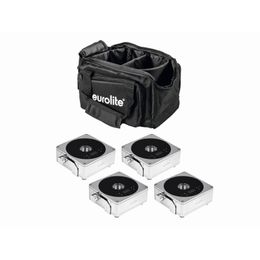 Eurolite Set 4x AKKU Flat Light 1 chrom + Soft-Bag