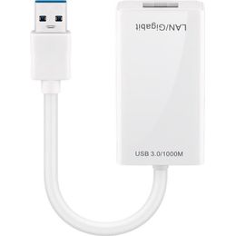 goobay USB 3.0 Gigabit Ethernet Netzwerkkonverter, 0.1 m - zum Anschluss eines PC/MAC mit USB Anschl