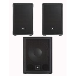 2x JBL IRX112BT Aktiver PA-Lautsprecher mit Bluetooth inkl. JBL IRX115S Subwoofer