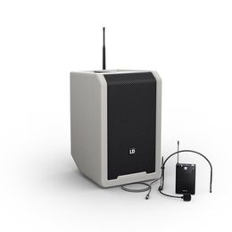 LD-Systems LD Systems ANNY 8 BPH B8 G - Tragbarer Bluetooth PA-Lautsprecher mit Akku, Mixer und 1x Headset-Mikrofon