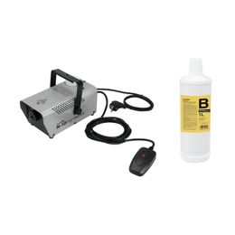 Eurolite Set N-10 silber + B2D Basic Nebelfluid 1l, Kompakte 400-W-Nebelmaschine mit Kabelfernbedienung