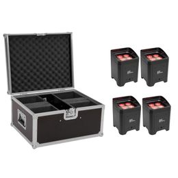 Eurolite Set 4x AKKU UP-4 Entry QCL Spot + Case