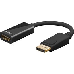goobay DisplayPort/HDMI Adapterkabel 1.2, vergoldet, 0.1 m, Schwarz - DisplayPort-Stecker > HDMI -B