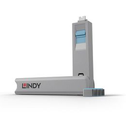 Lindy 40465 USB Typ C Port Schloss, blau - Sch&uuml;tzt USB Typ C Ports vor unberechtigtem