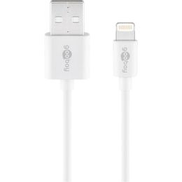 goobay Lightning USB Lade- und Synchronisationskabel, 3 m, Wei&szlig; - MFi Kabel f&uuml;r Apple iPhone/iPad We