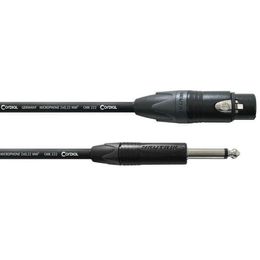 Cordial PEAK CPM 10 FP - 10,0 m, NEUTRIK XLR female silber / Klinke 6,3 mm mono schwarz