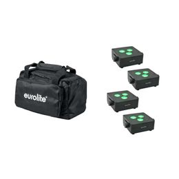Eurolite Set 4x AKKU IP Flat Light 3 sw + Soft-Bag