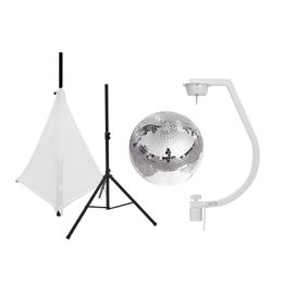 Eurolite Set Spiegelkugel 30cm mit Stativ und Segel wei&szlig;