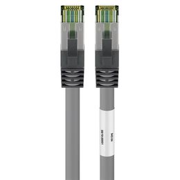 goobay CAT 8.1 Patchkabel, S/FTP (PiMF), Grau, 0.25 m - LSZH halogenfrei, Kupfer AWG 24