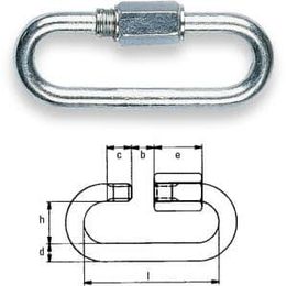 SAFETEX Kettenschnellverschluss 12 mm, verzinkt DIN 56927 Form B