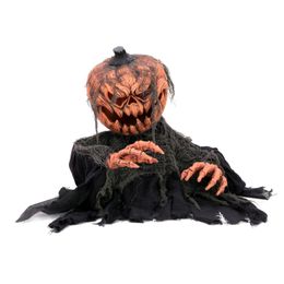 EUROPALMS Halloween K&uuml;rbis-Monster, 50cm Animierte Zombiek&uuml;rbis-Figur mit Licht- und Soundeffekt
