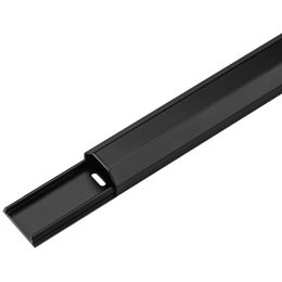 goobay Halbrunder Aluminium-Kabelkanal 33 mm, L&auml;nge 1,1 m, Schwarz - zum unsichtbaren Verlegen von K