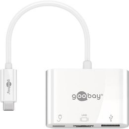 goobay USB-C Multiport-Adapter HDMI, PD, wei&szlig;, 0.15 m - erweitert ein USB-C Ger&auml;t um einen HDMI -