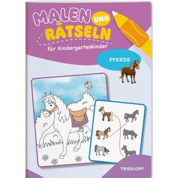 Tessloff Verlag Malen und R&auml;tseln f&uuml;r Kindergartenkinder. Pferde