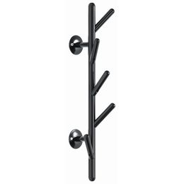 Wandgarderobe, Schwarz, Metall, 12x63x16 cm, Garderobe, Garderobenleisten & Garderobenhaken